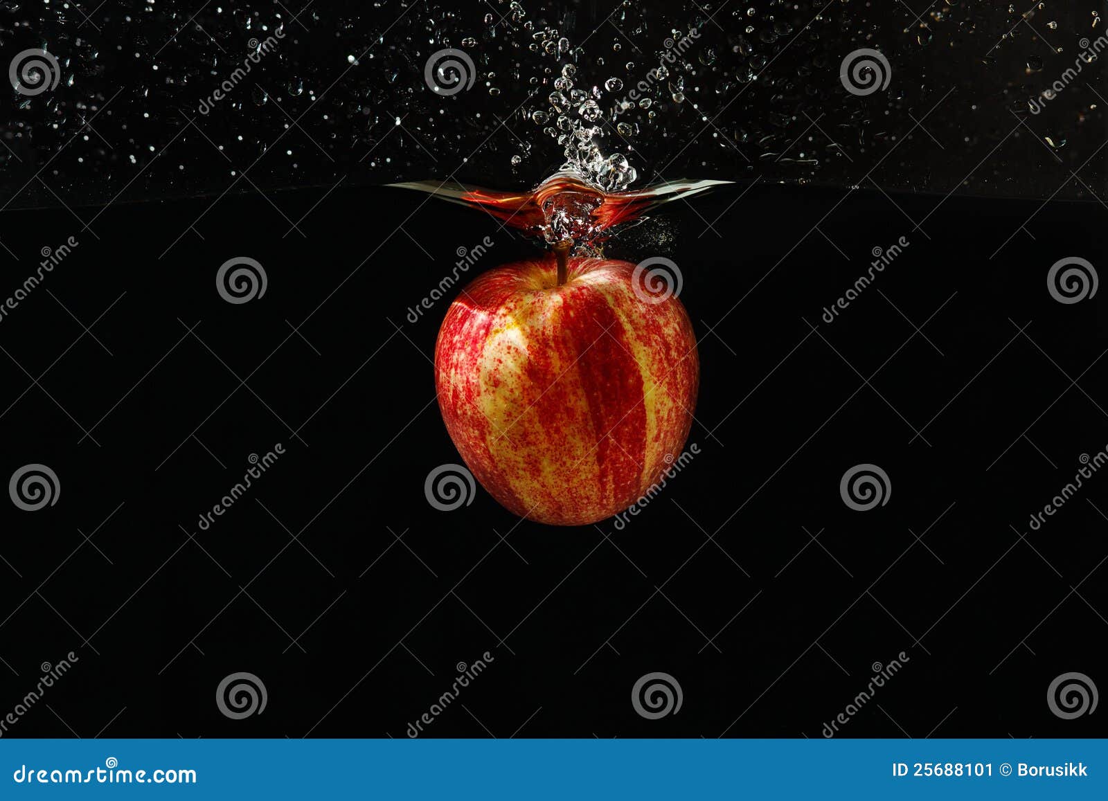 Apple Falling into the Water with a Splash Stock Image - Image of ...