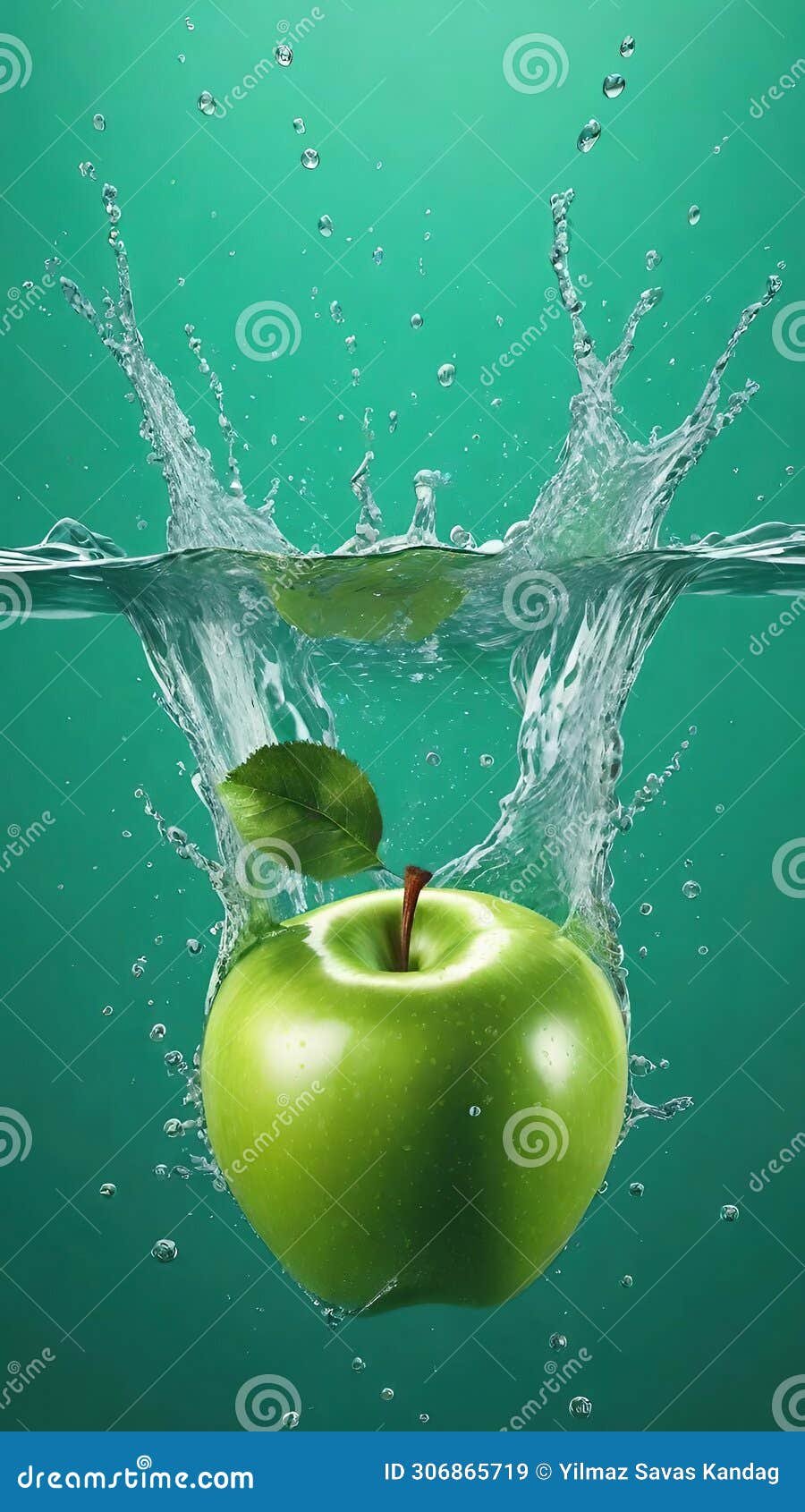 Apple Falling into Water with Splash, Isolated on Background Stock ...