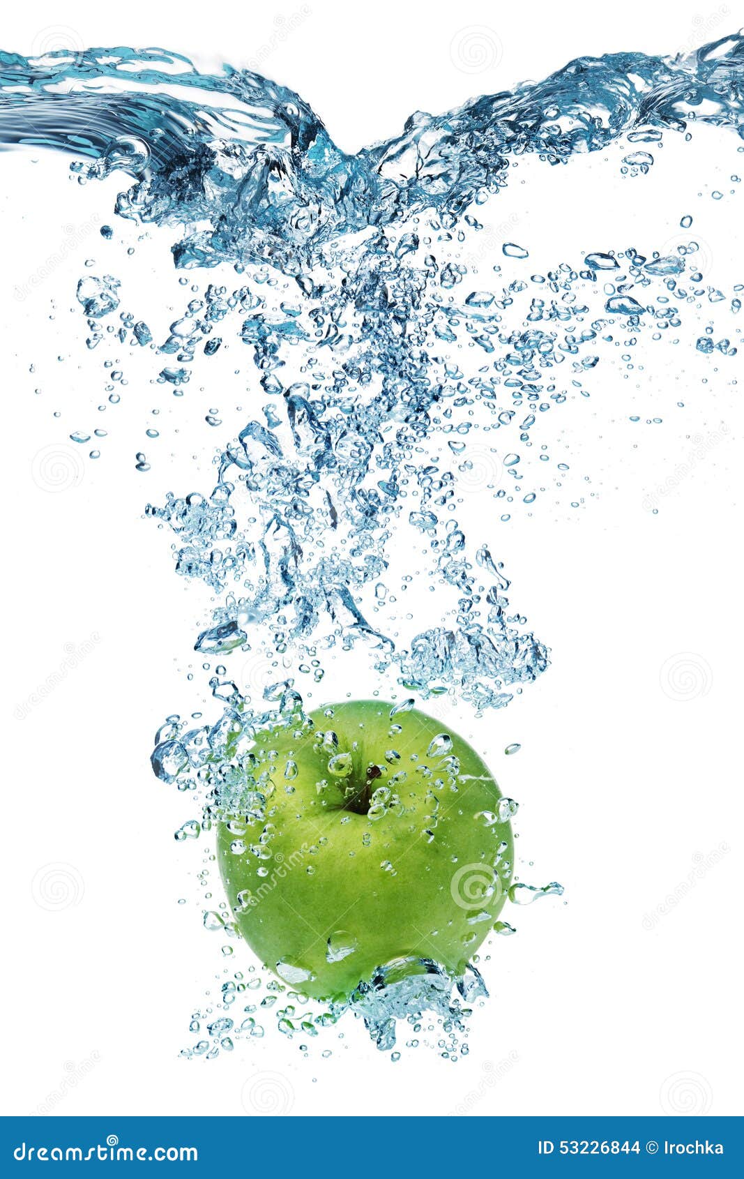 Apple Falls Deeply Under Water Stock Photo - Image of healthy, nature ...