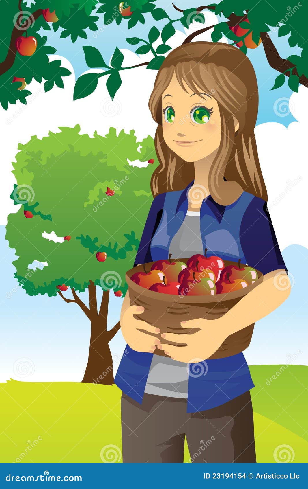 Apple farmer stock vector. Illustration of female, farmer - 23194154