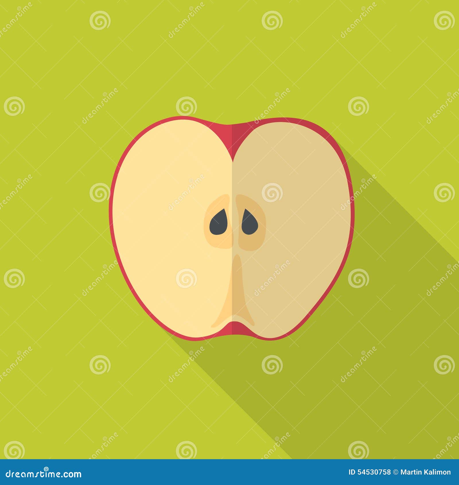 Apple flat design stock vector. Illustration of kitchen - 54530758