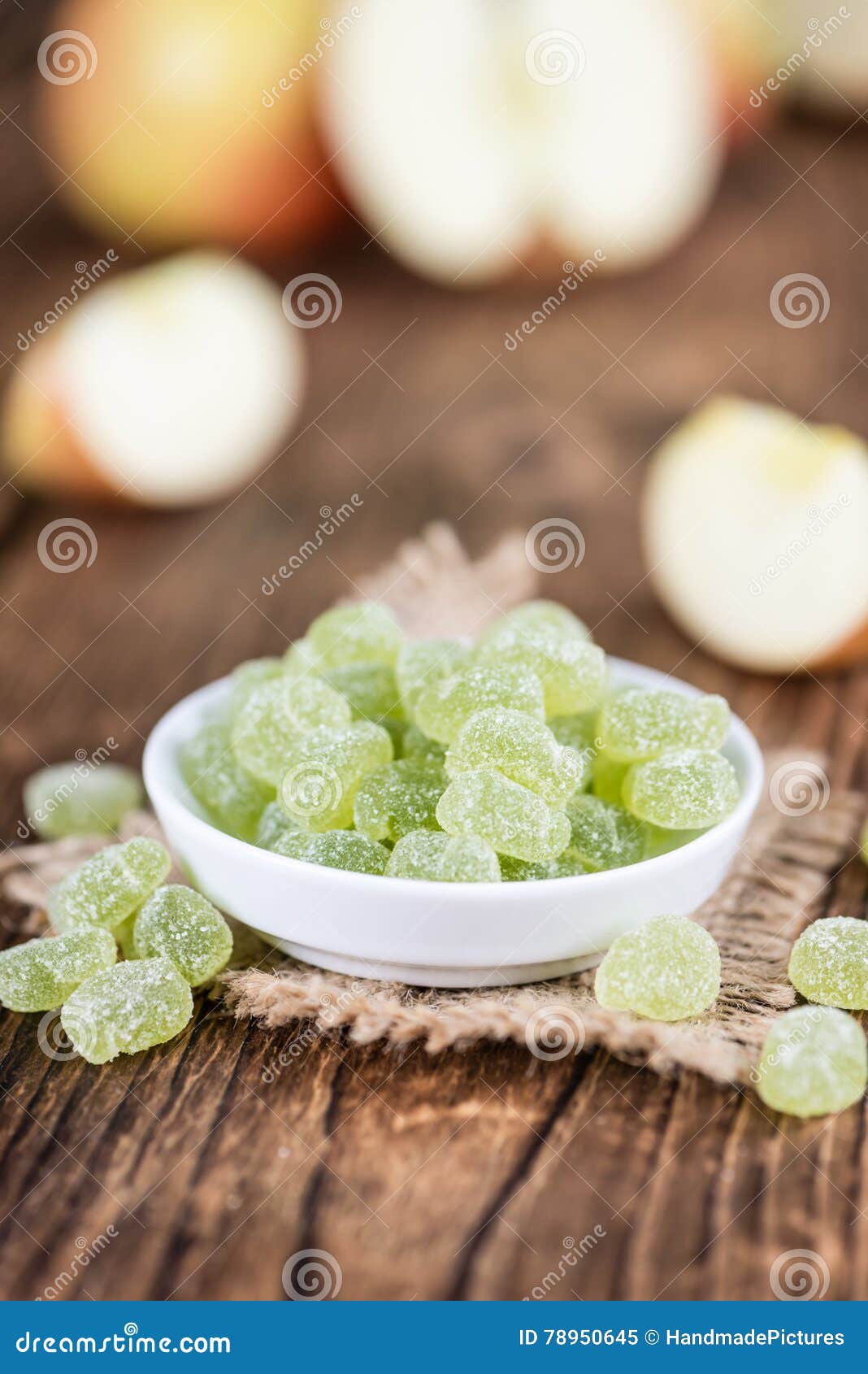 Apple Flavoured Gummy Candy (close-up Shot) Stock Image - Image of ...