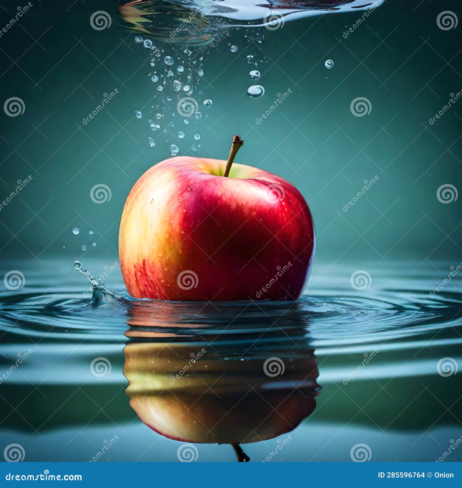 Apple Floating on Water - Ai Generated Image Stock Illustration ...
