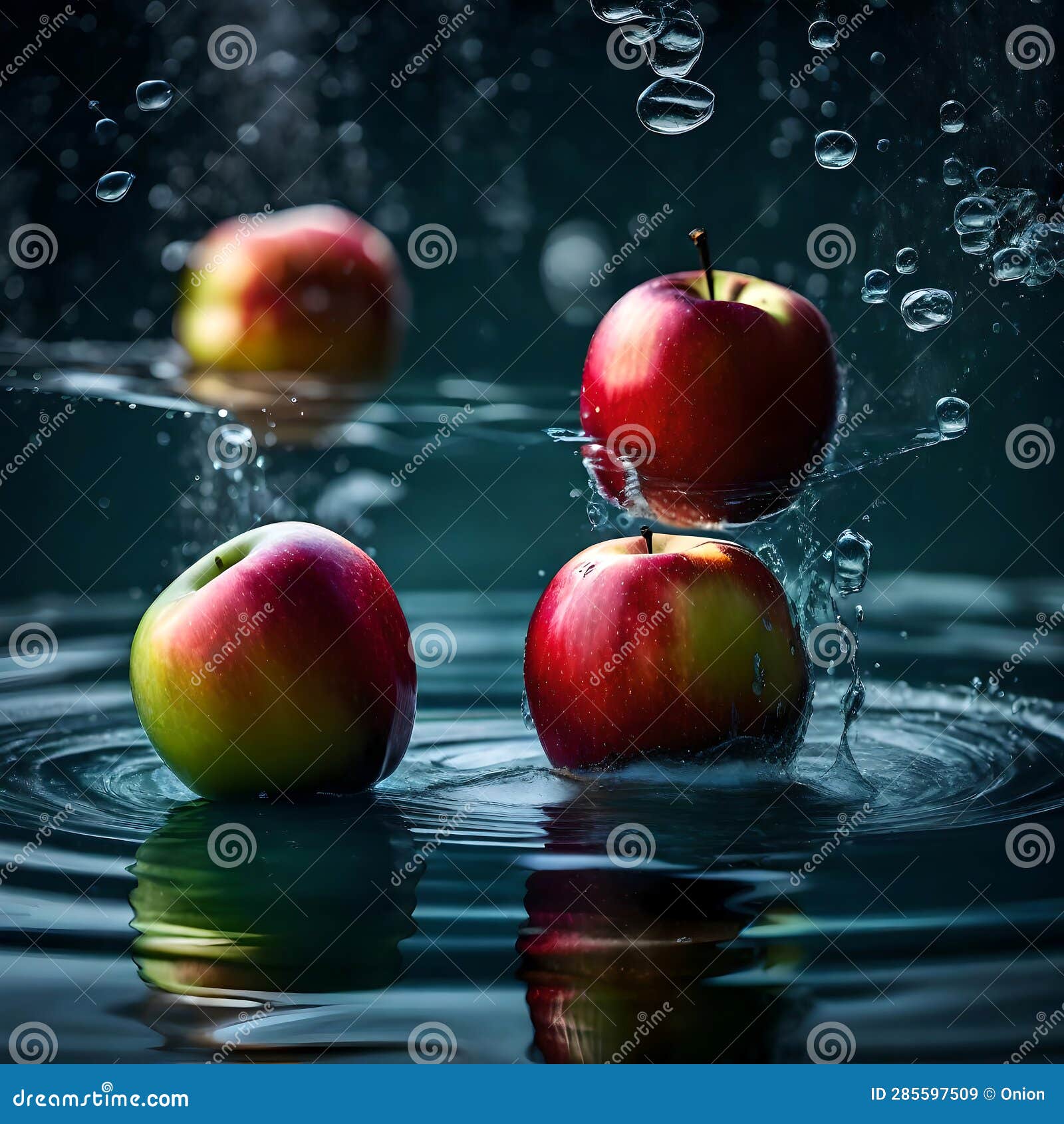 Apple Floating on Water - Ai Generated Image Stock Illustration ...