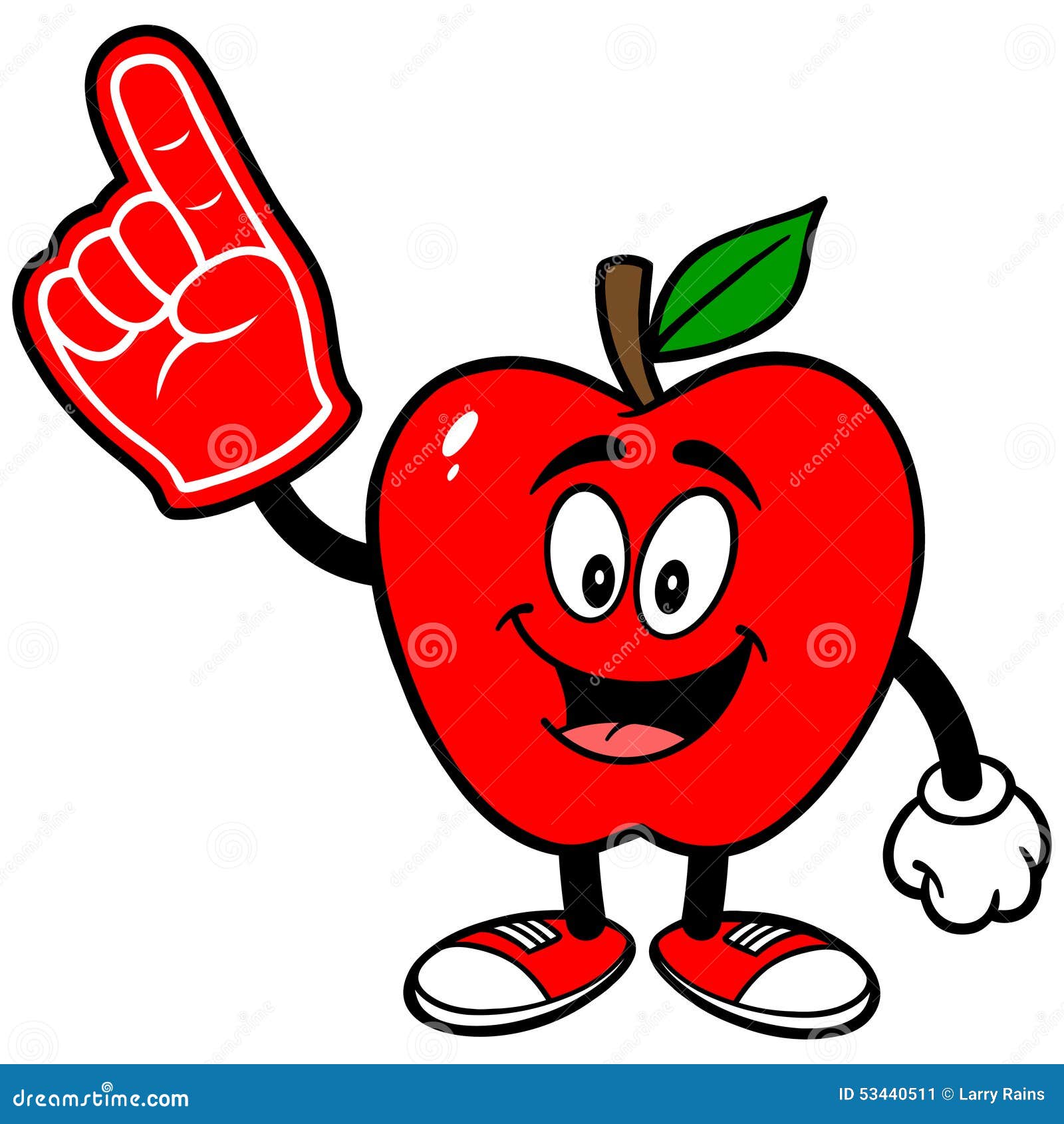 Apple with Foam Finger stock vector. Illustration of drink - 53440511