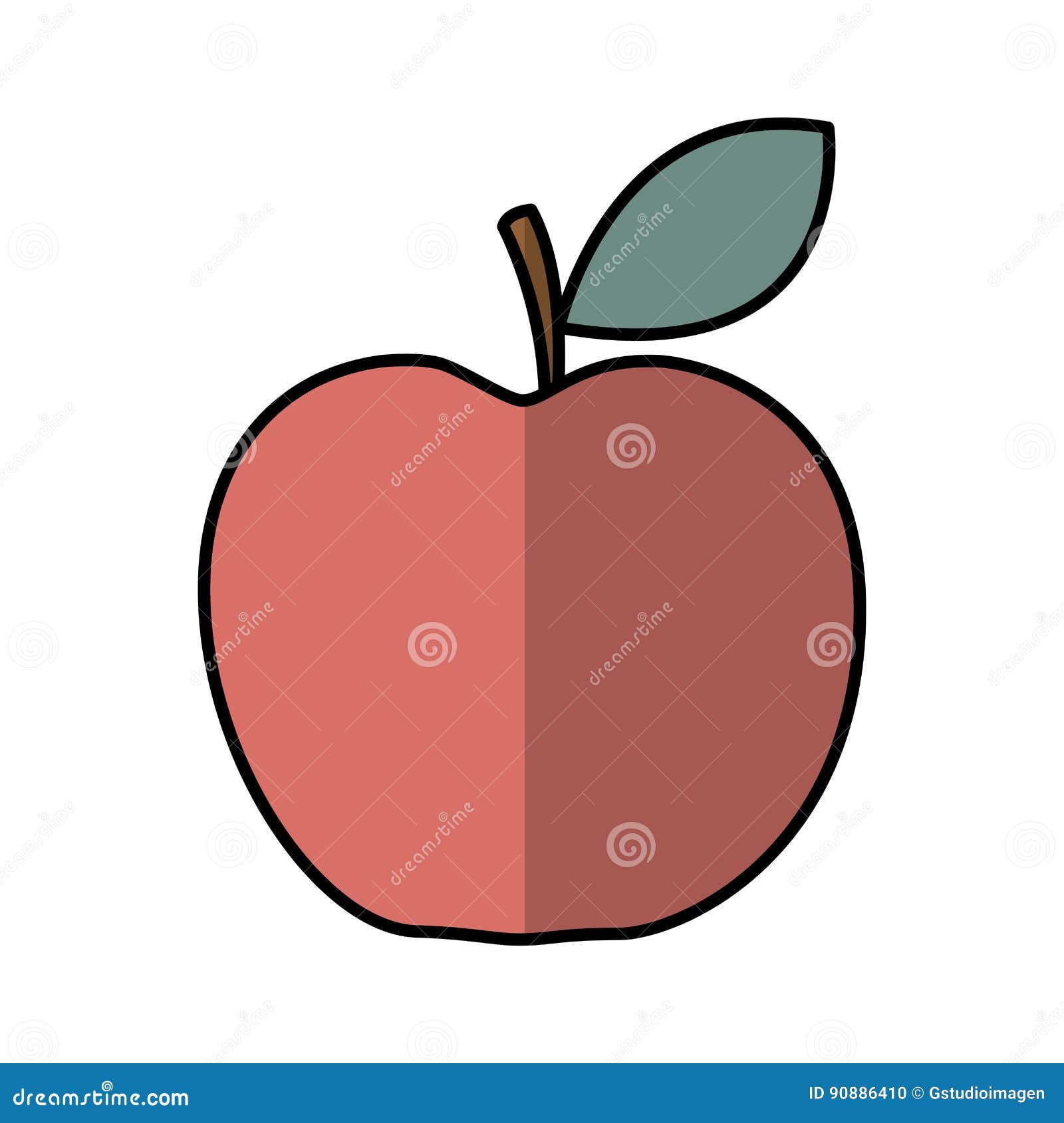 Apple fresh fruit icon stock vector. Illustration of juicy - 90886410