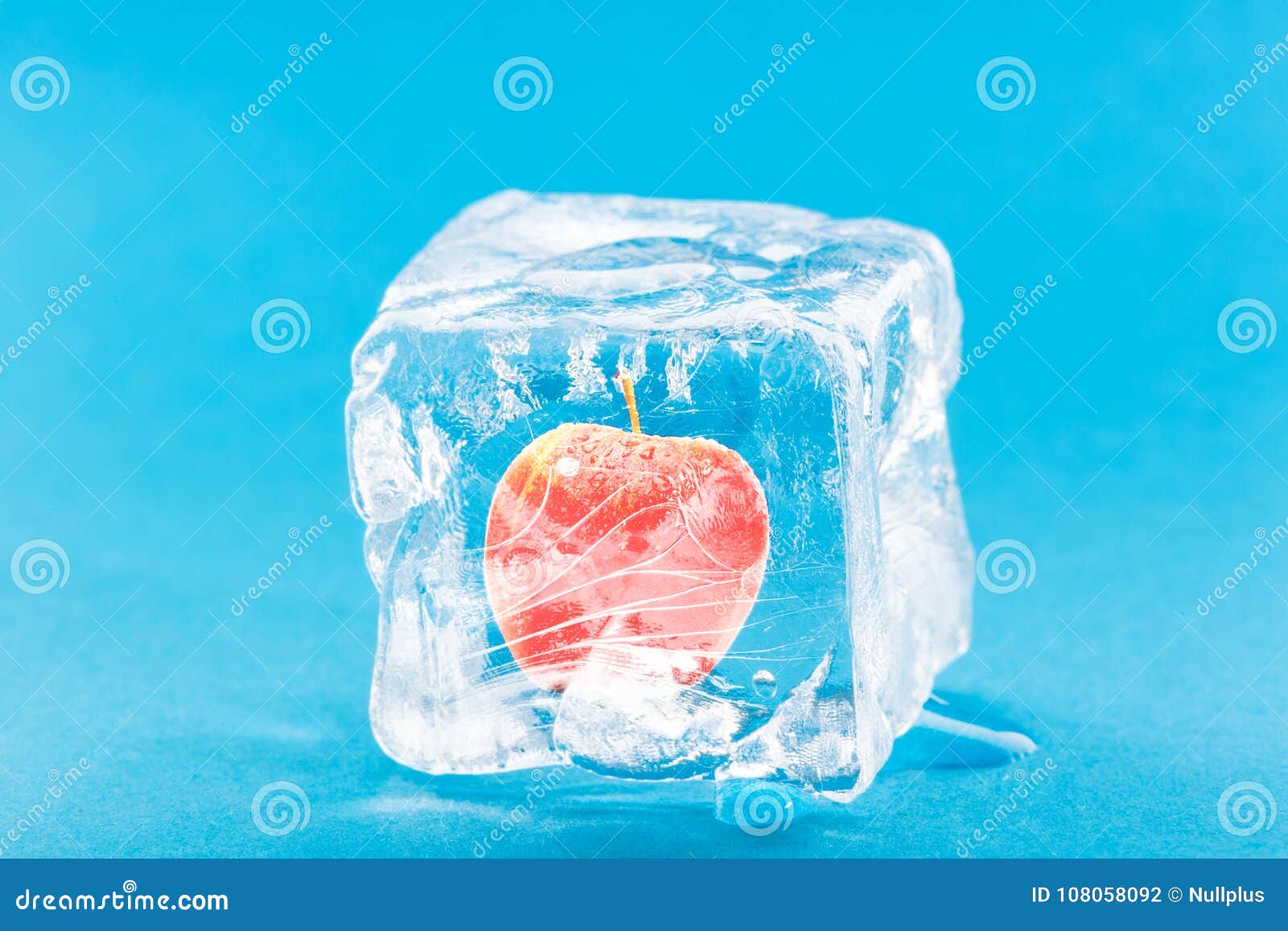 Apple Frozen Inside Ice Cube Stock Photo - Image of apple, detail ...