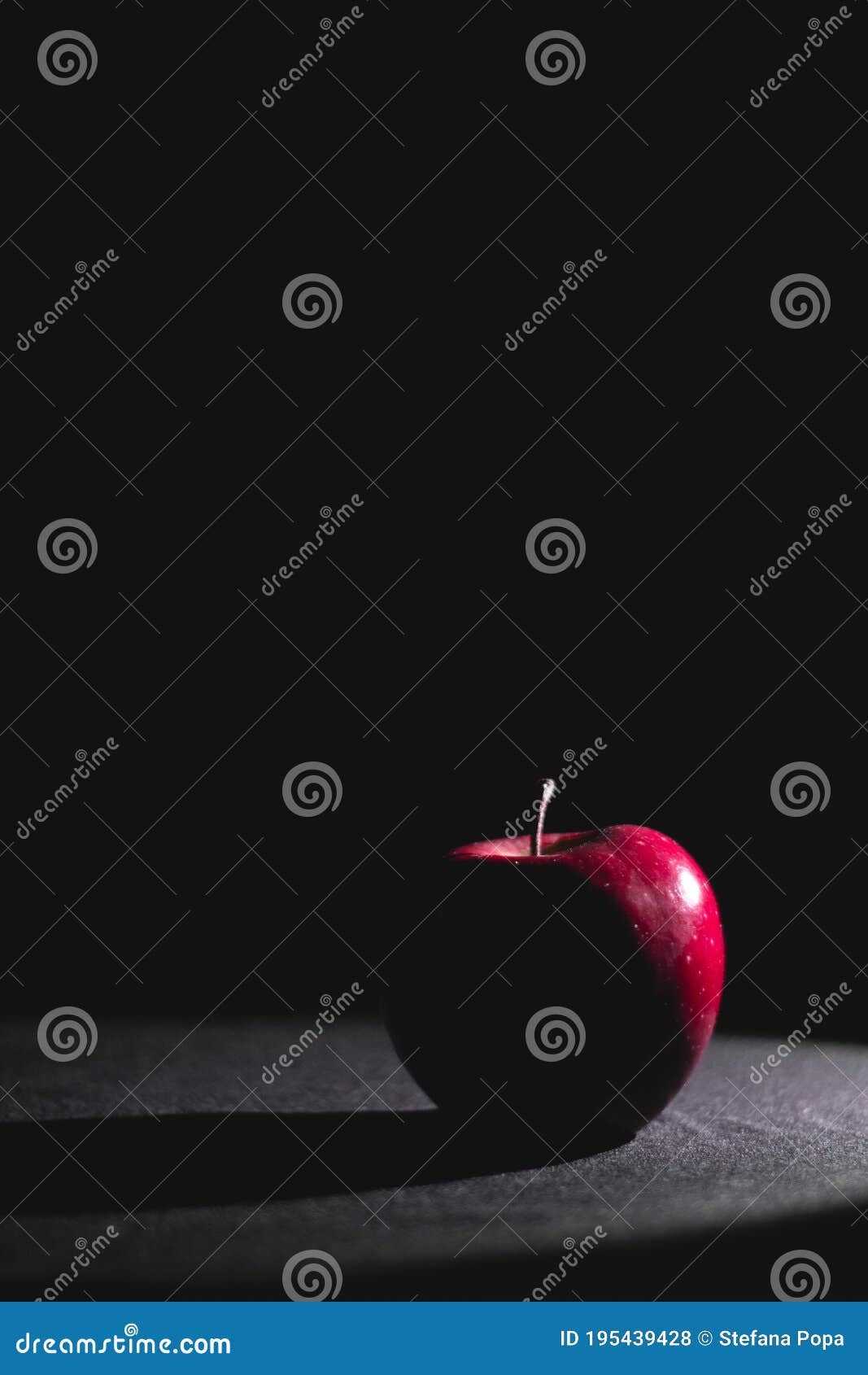 Apple Fruit, Abstract Shadow, Black Background Stock Photo - Image of ...