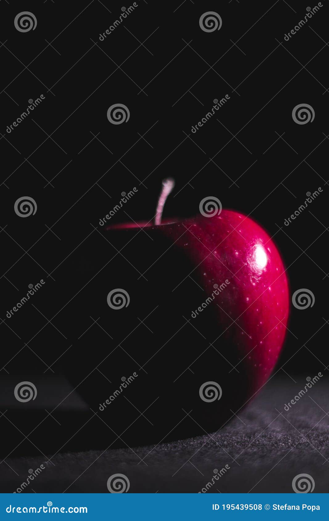 Apple Fruit, Abstract Shadow, Black Background Stock Photo - Image of ...