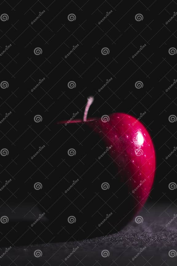 Apple Fruit, Abstract Shadow, Black Background Stock Photo - Image of ...