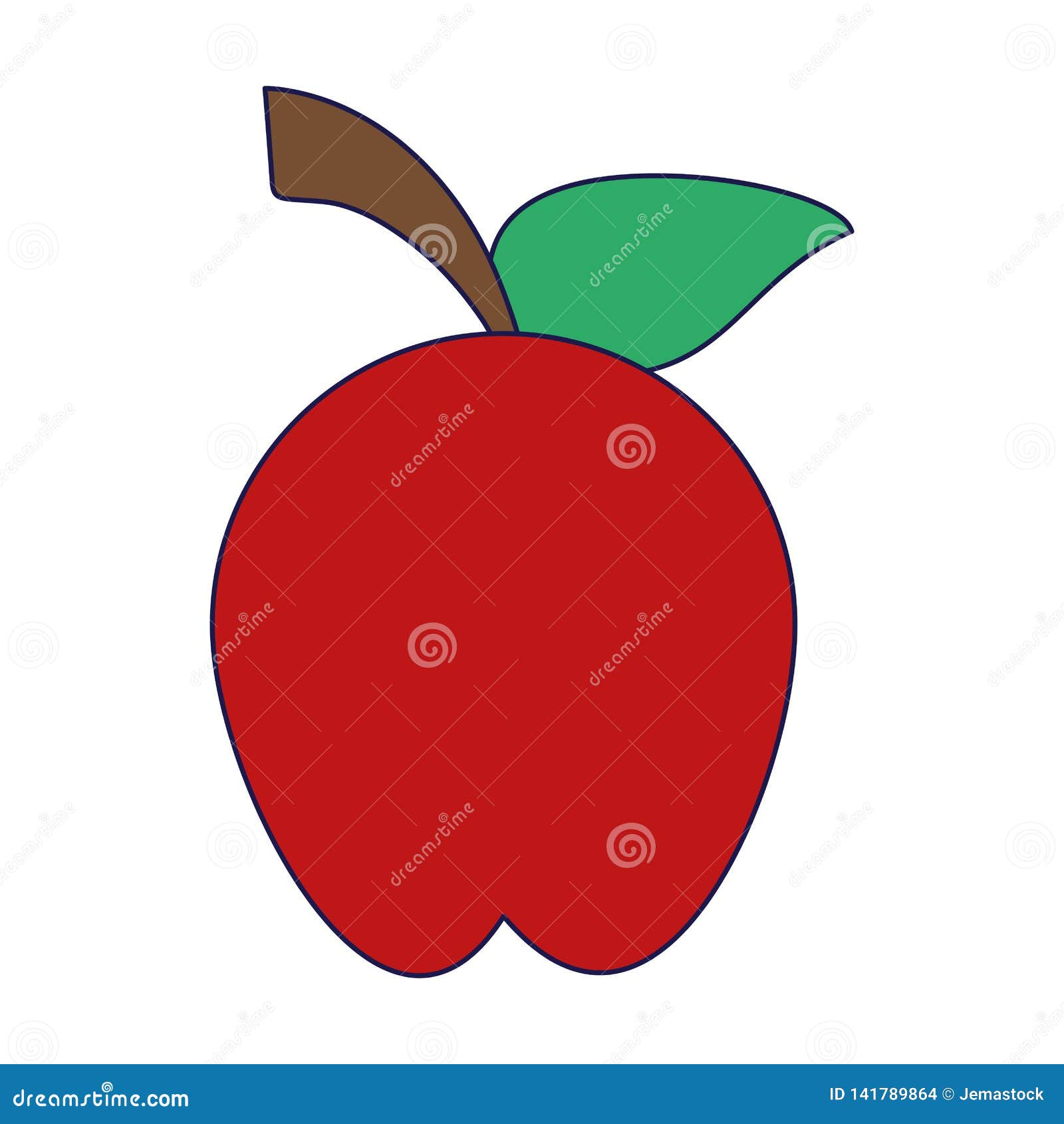 Apple Fruit Cartoon Isolated Stock Vector - Illustration of icon ...