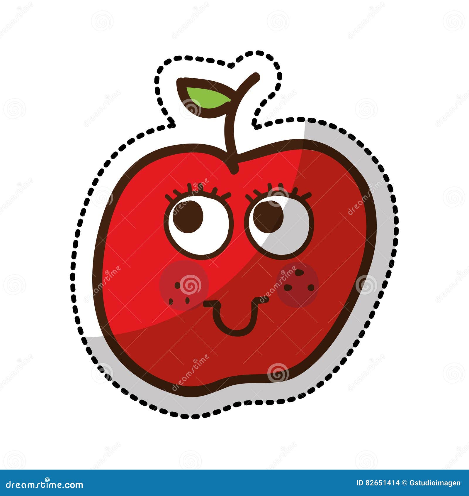 Apple Fruit Character Comic Icon Stock Illustration - Illustration of ...