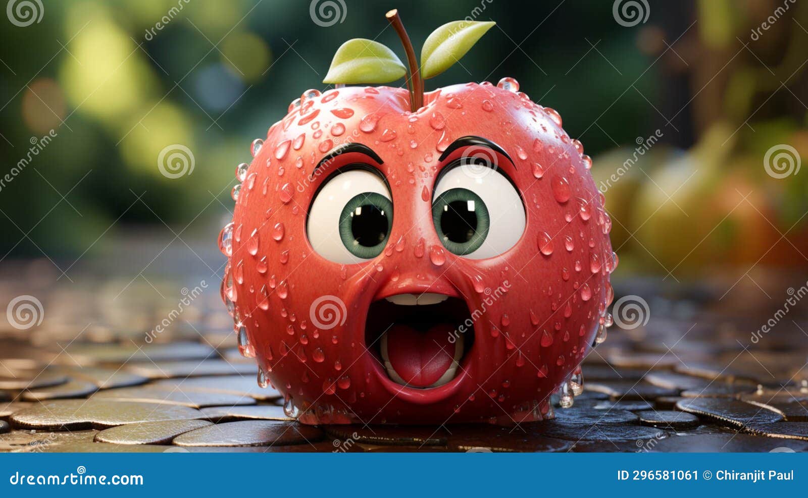 Apple Fruit Character in Crying Emotion Action Stock Image - Image of ...