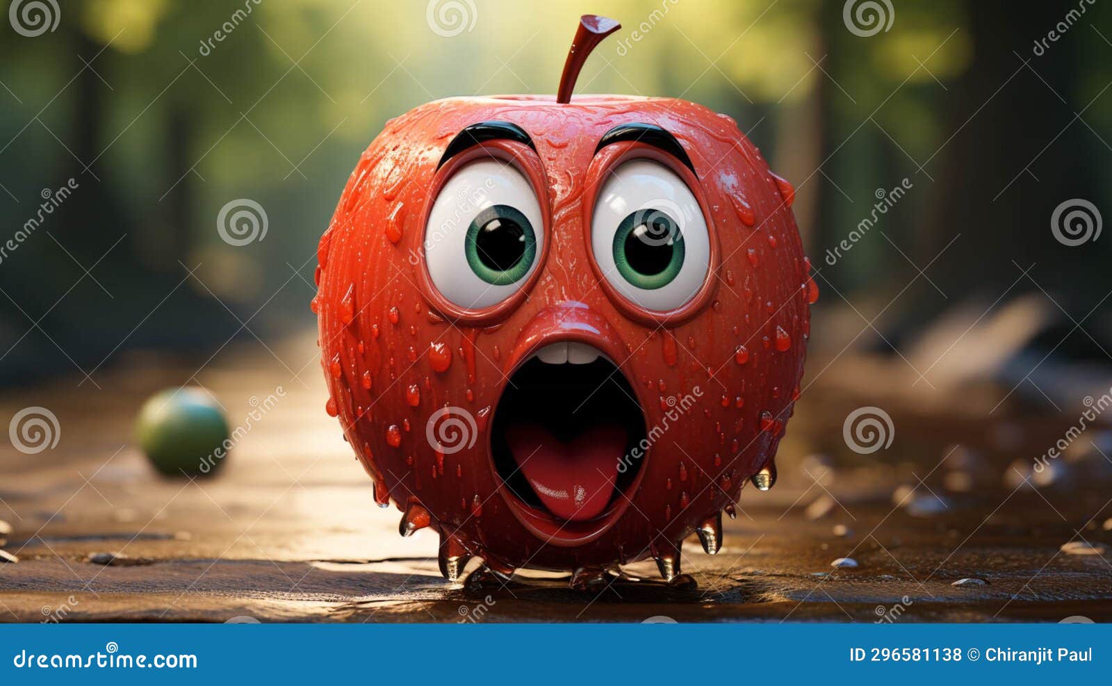 Apple Fruit Character in Crying Emotion Action Stock Illustration ...