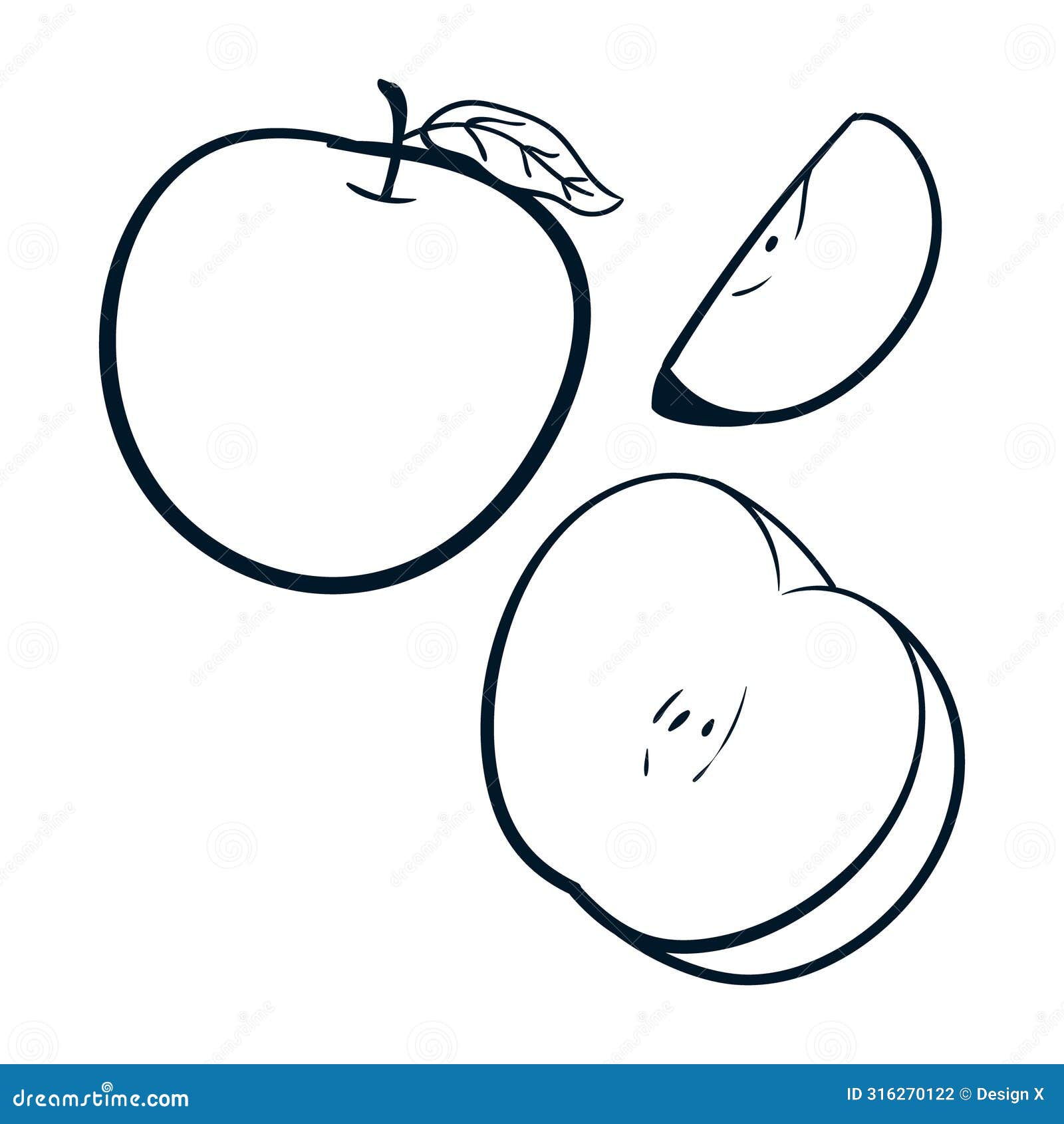 Apple Fruit Drawing Set Vector Apple Scribbles Doodle Icons. Apple ...