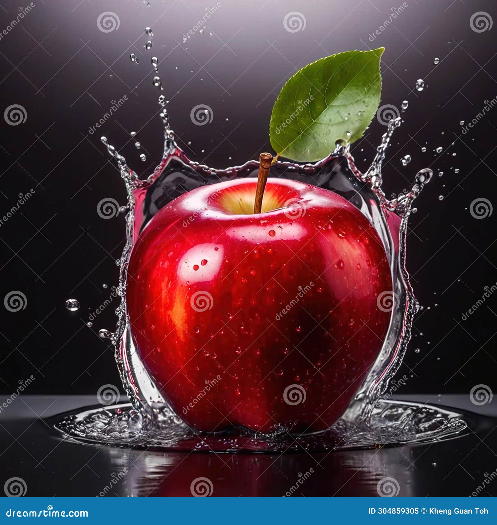 Apple Fruit, Dynamic Food with Water Splash Explosion Stock ...