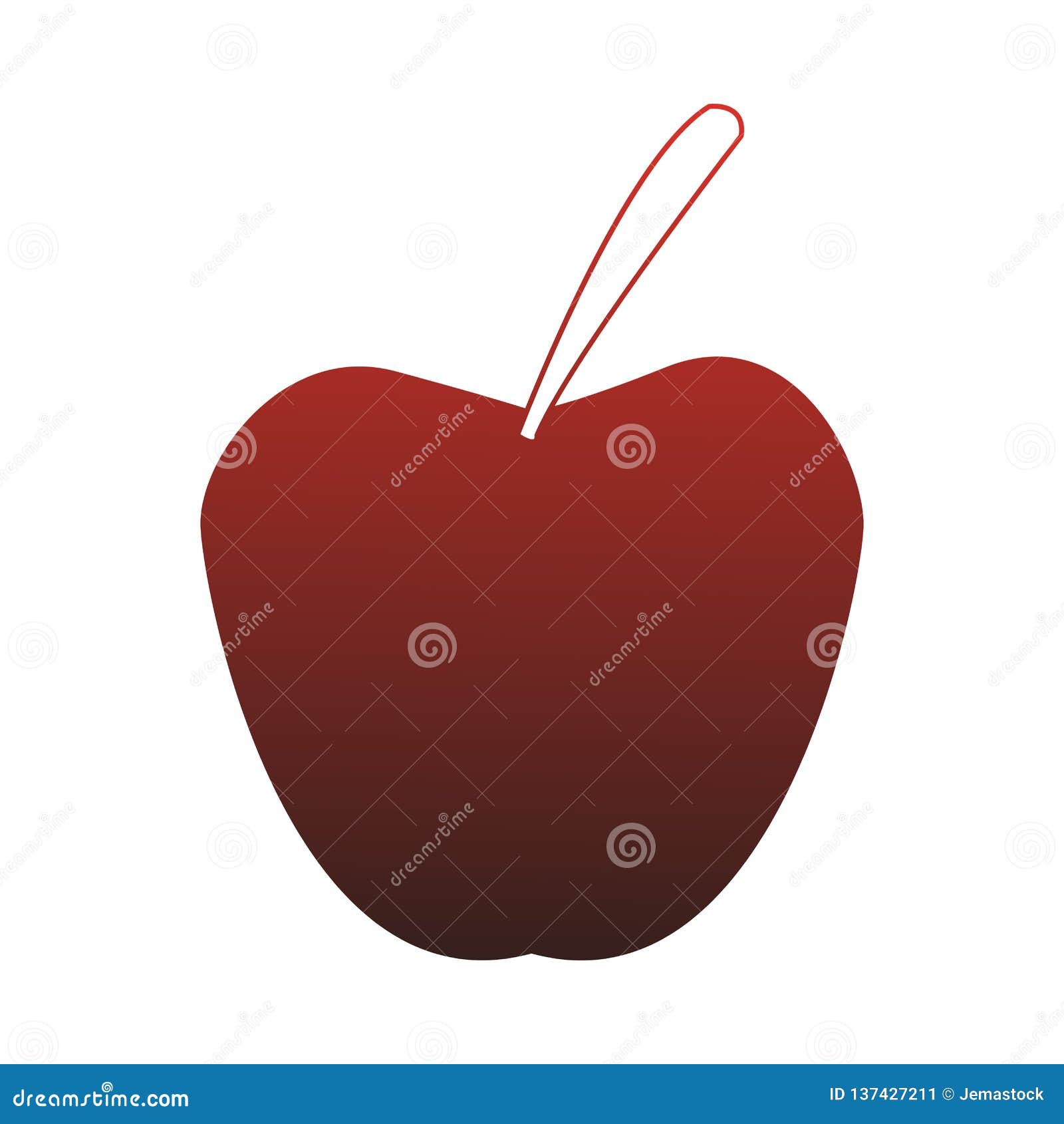 Apple Fruit Isolated Red Lines Stock Vector - Illustration of lunch ...