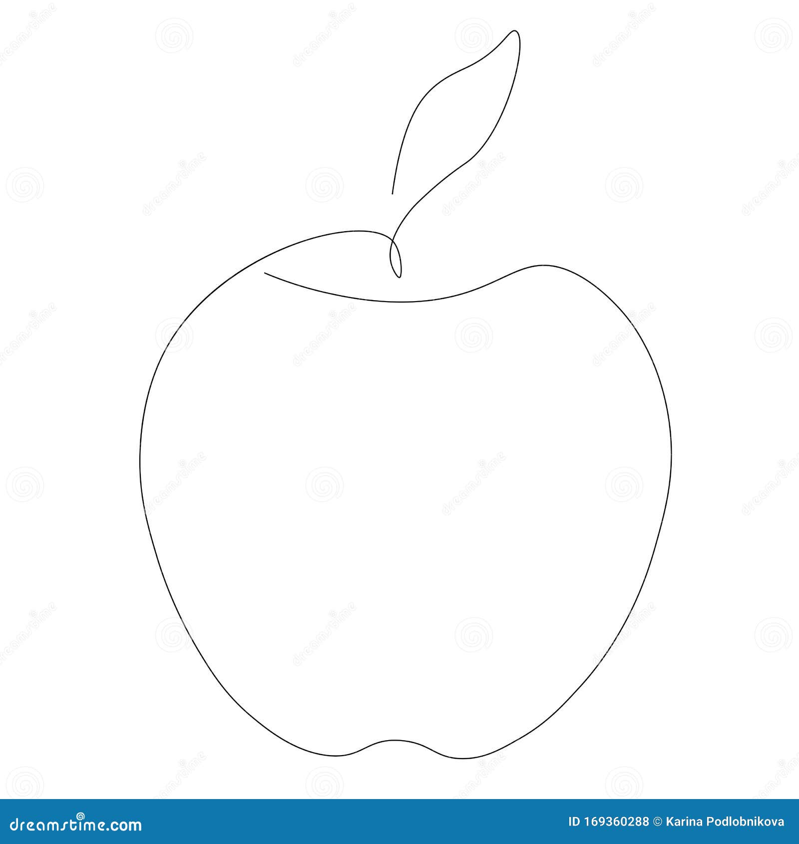 Apple Fruit Line Drawing, Vector Illustration Stock Vector ...
