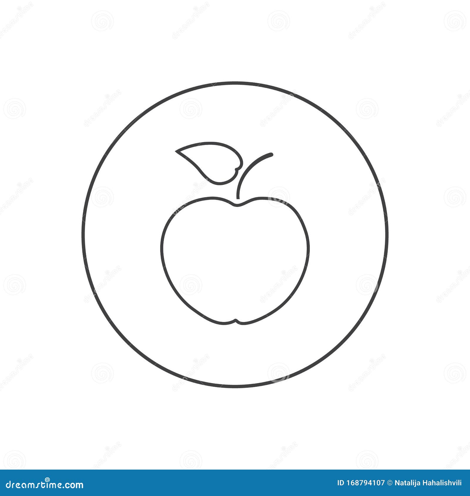 Apple Fruit Line Icon Design Template Vector Isolated Stock Vector ...