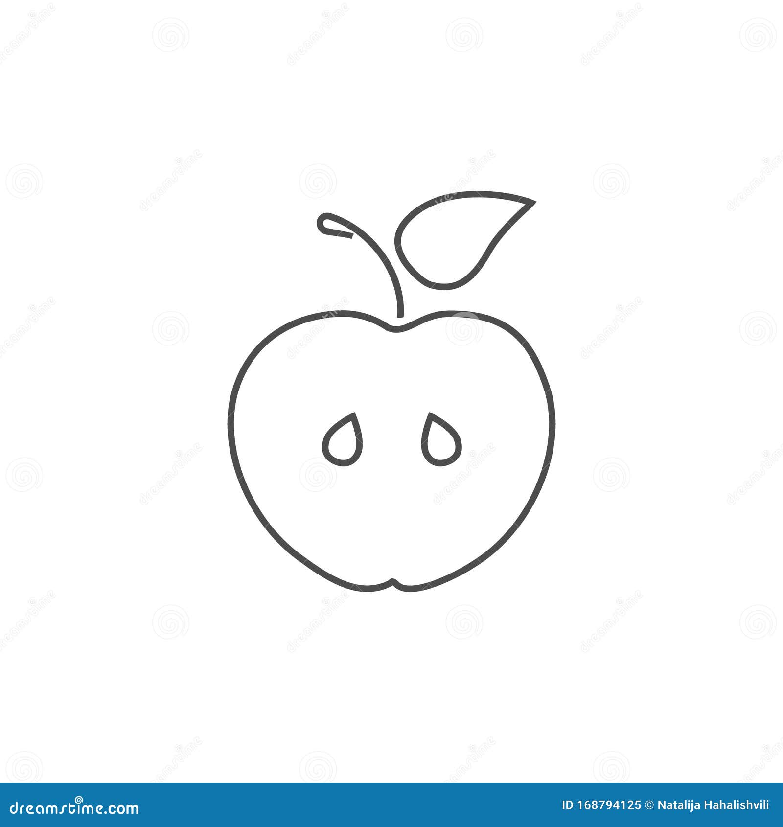 Apple Fruit Line Icon Set Design Template Vector Isolated Stock Vector ...