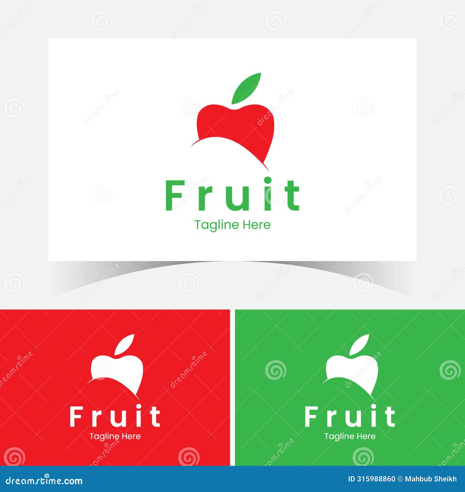 Apple Fruit Logo Design Template. Stock Vector - Illustration of health ...