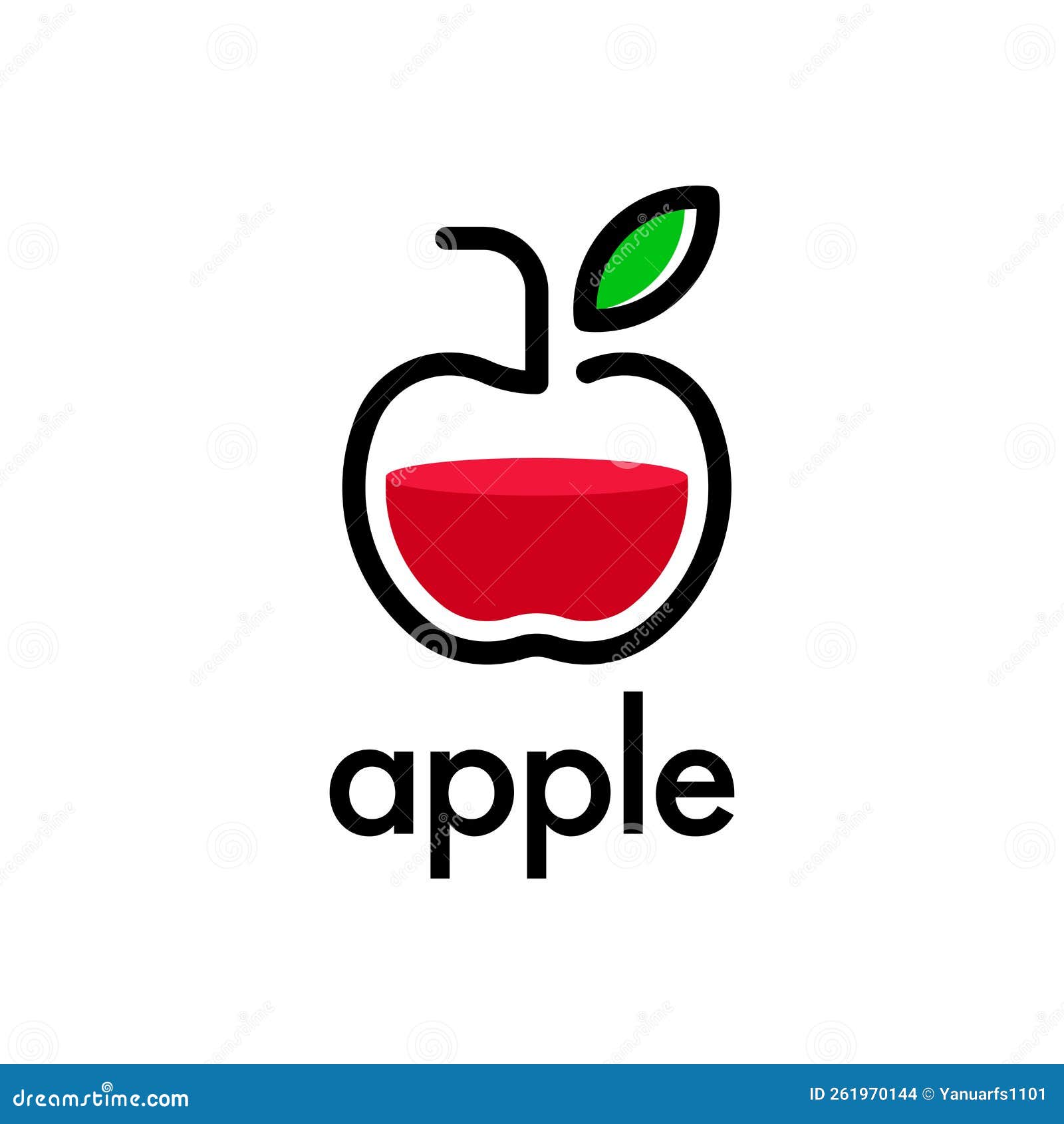 Apple Fruit Logo Template Vector Stock Illustration - Illustration of ...
