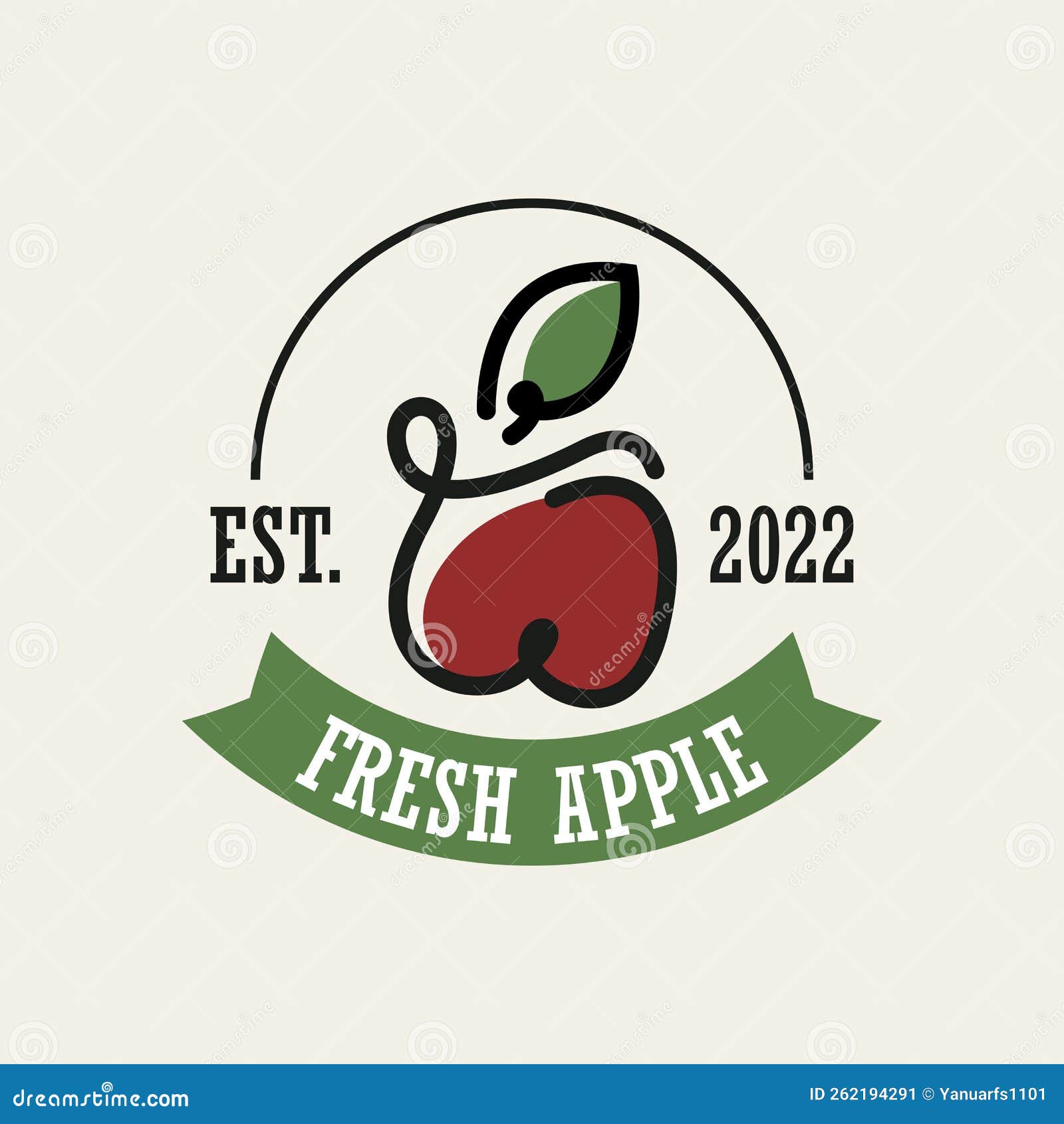 Apple Fruit Logo Template Vector Stock Illustration - Illustration of concept, creative: 262194291