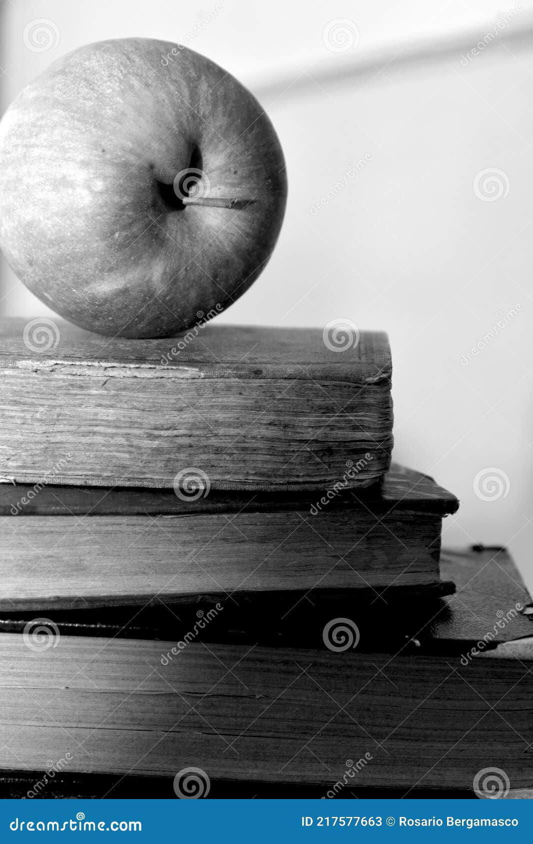 Apple Fruit on Old Books Concept Good Culture Stock Image - Image of ...