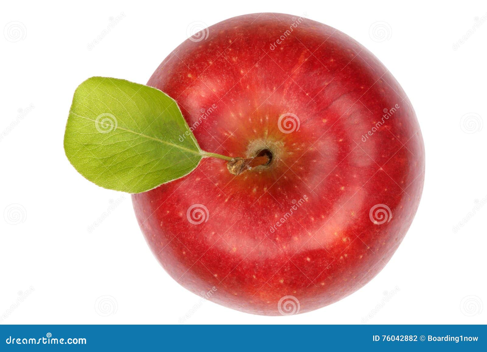 Apple Fruit Red Top View Isolated on White Stock Photo - Image of leaf ...