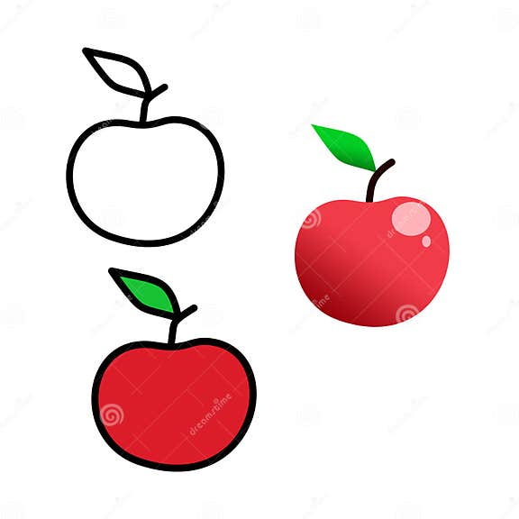 Apple fruit set design stock illustration. Illustration of ripe - 354465270