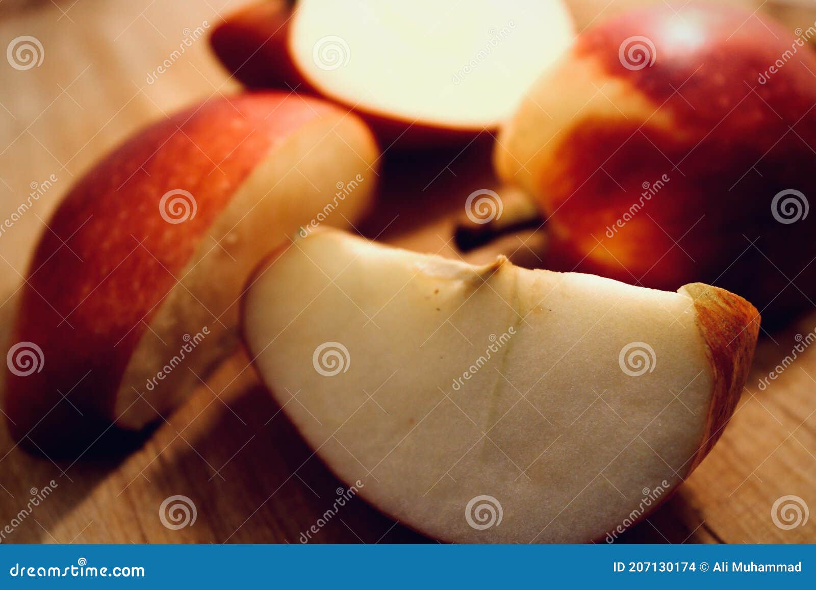 Apple Fruit on Table Apple Slices Stock Photo - Image of health ...