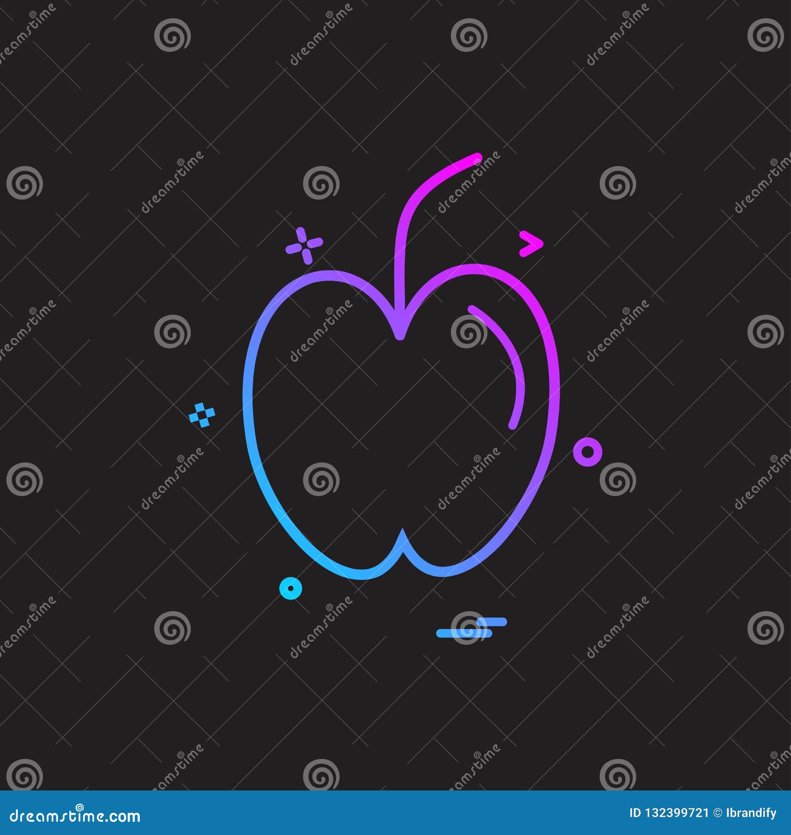 Apple Fruit Study Icon Vector Design Stock Vector - Illustration of ...