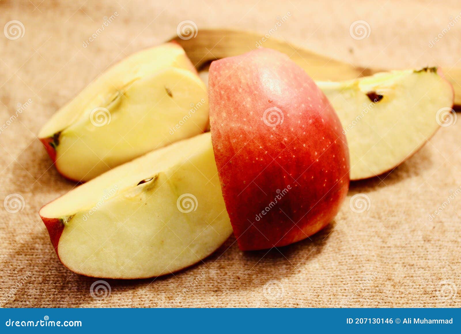 Apple Fruit on Table Apple Slices Stock Photo - Image of juice, floral ...