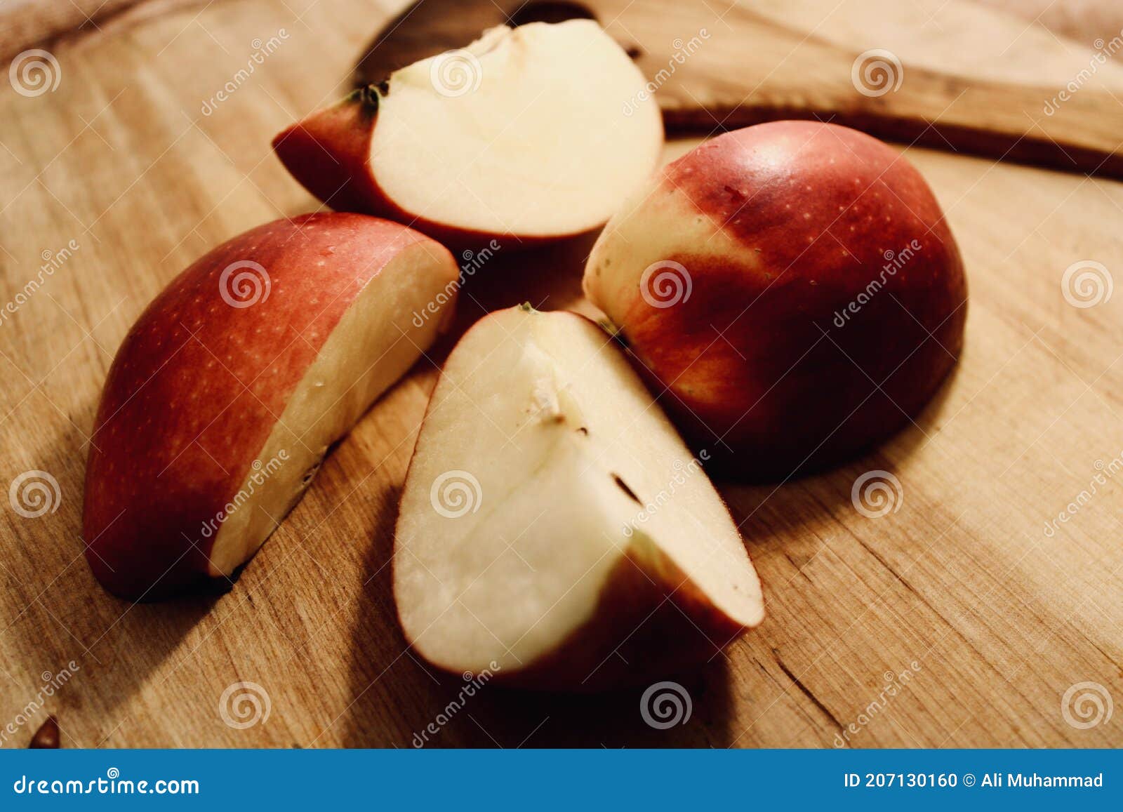 Apple Fruit on Table Apple Slices Stock Photo - Image of bright, nature ...