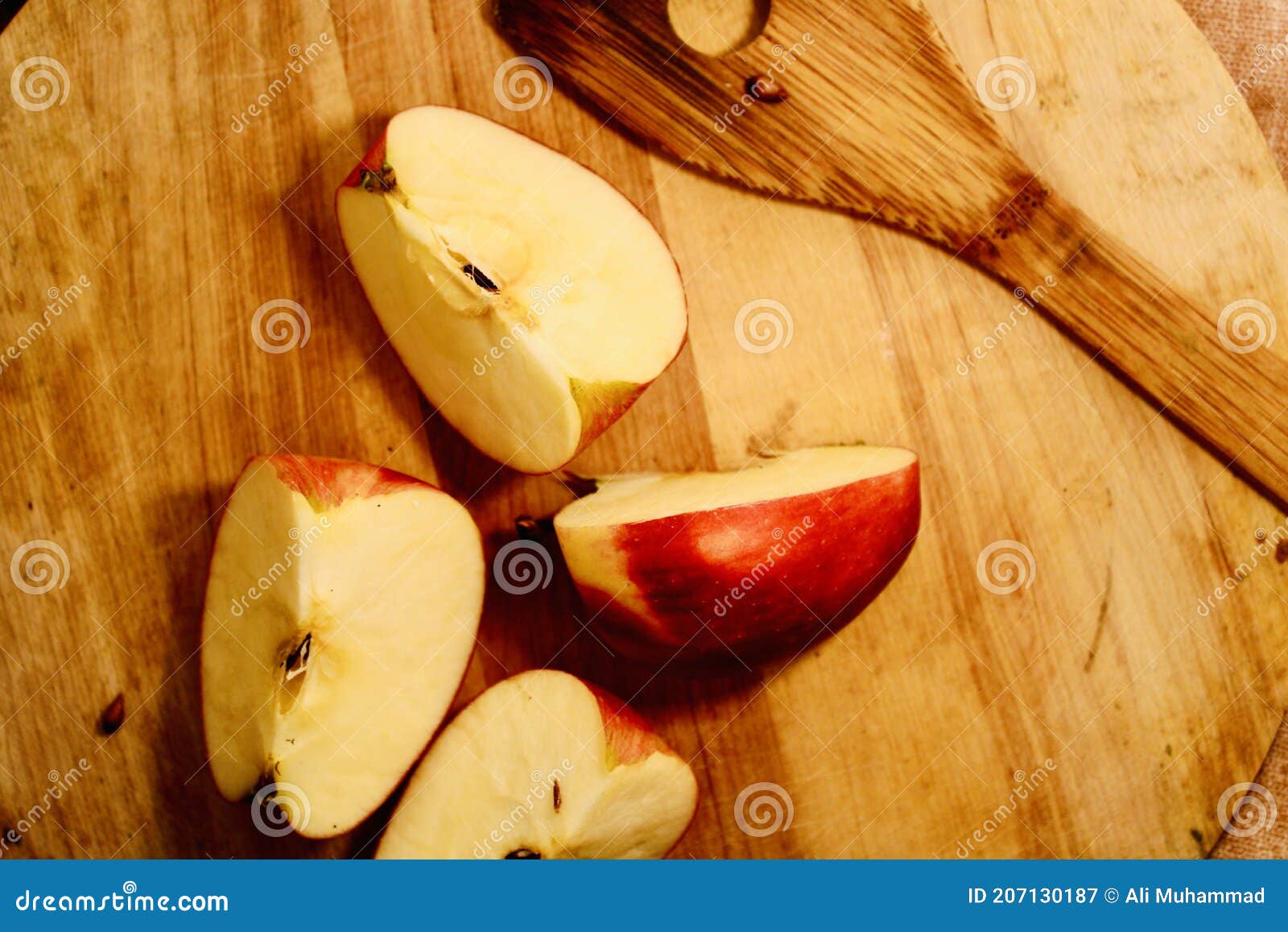 Apple Fruit on Table Apple Slices Stock Image - Image of organic ...