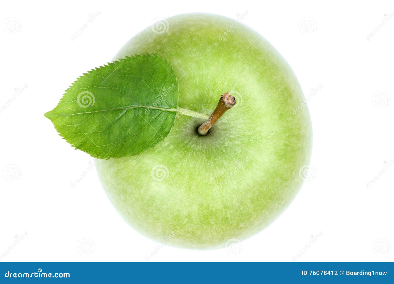 Apple Fruit Top View Green Isolated on White Stock Photo - Image of ...