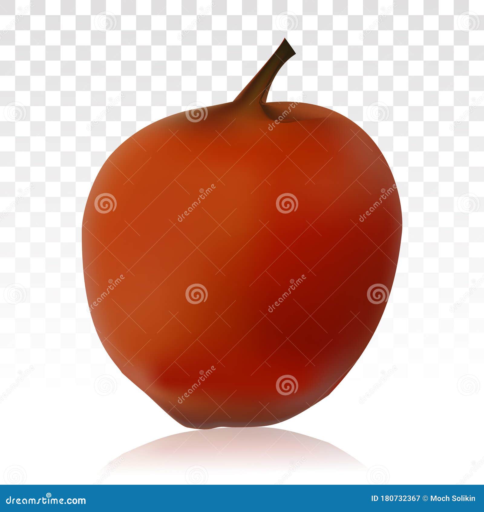Apple Fruit Vector Flat Icon on a Transparent Background Stock Vector ...