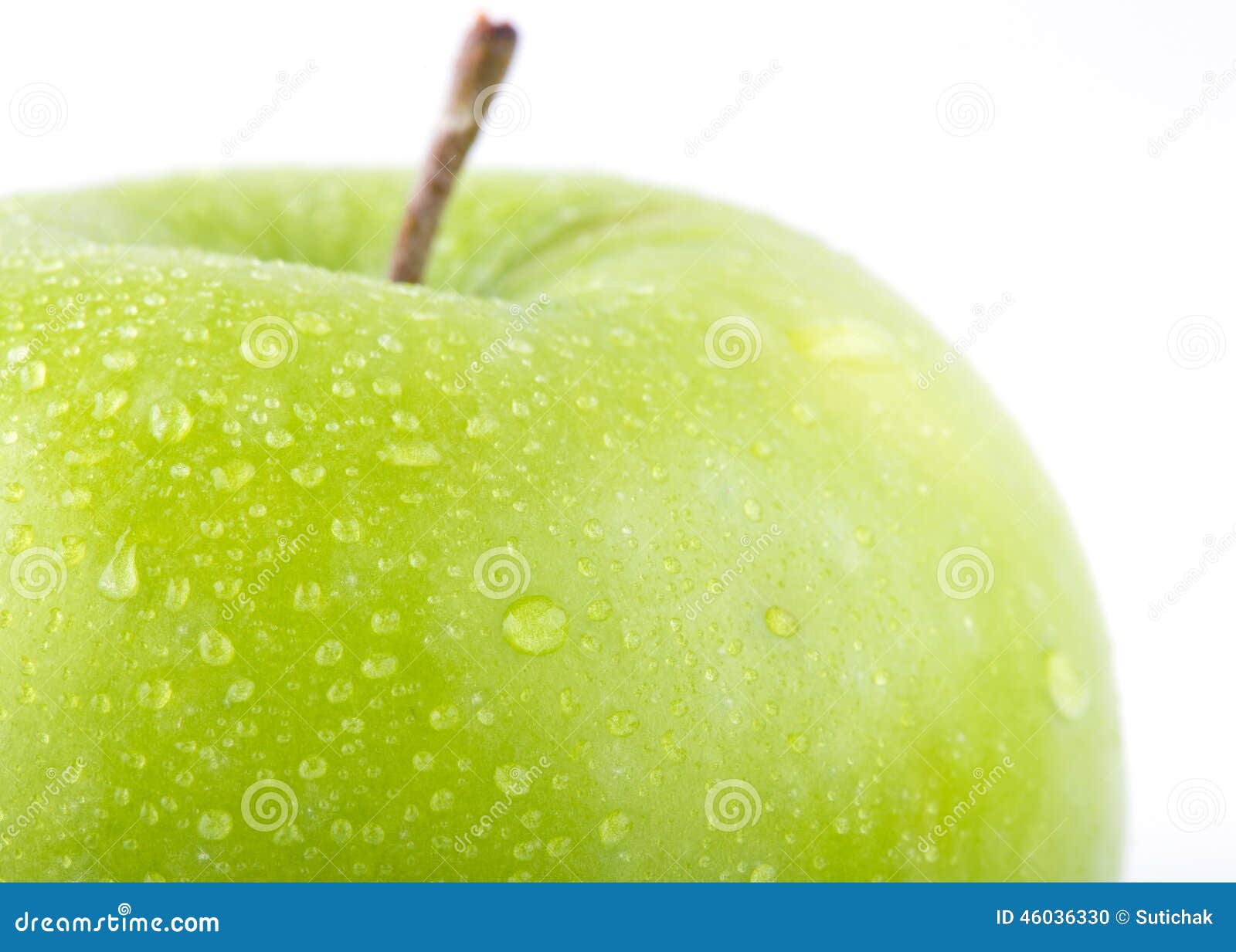Apple Fruit with Water Drops Isolated Stock Photo - Image of freshness ...