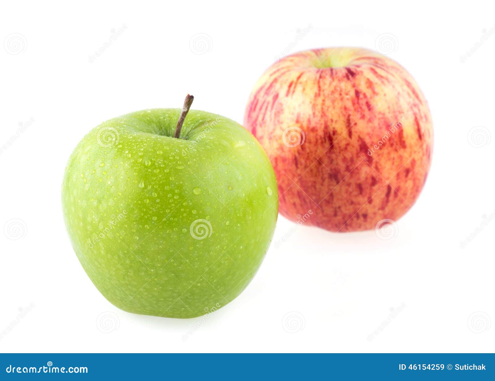 Apple Fruit with Water Drops Isolated Stock Image - Image of ripe ...