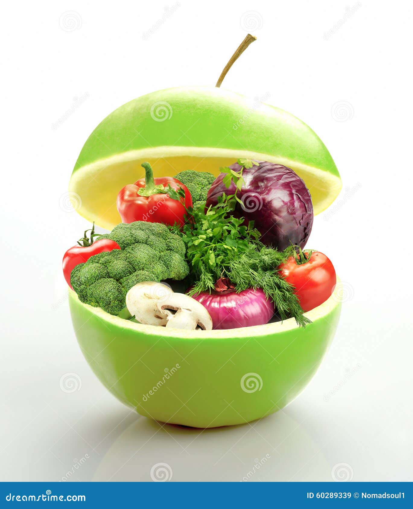 Apple full of vegetables stock image. Image of lifestyle - 60289339