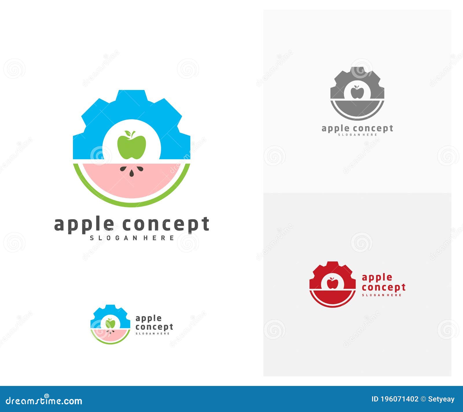 Apple Gear Logo Design Vector Template, Fruits Apple Icon Symbol Stock ...