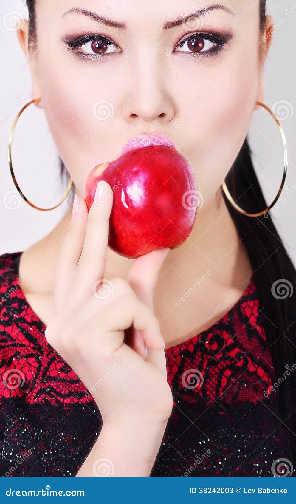 Apple asian model stock image. Image of beautiful, healthy - 38242003
