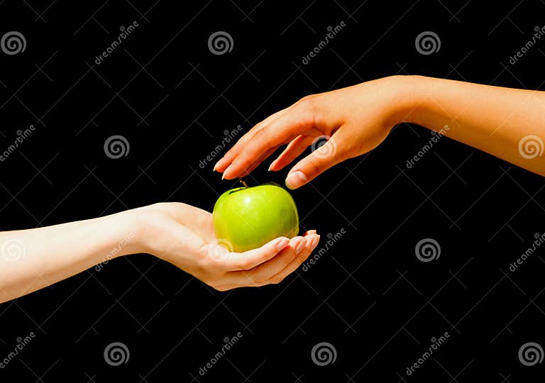 Apple giving concept stock photo. Image of green, allegory - 2670966