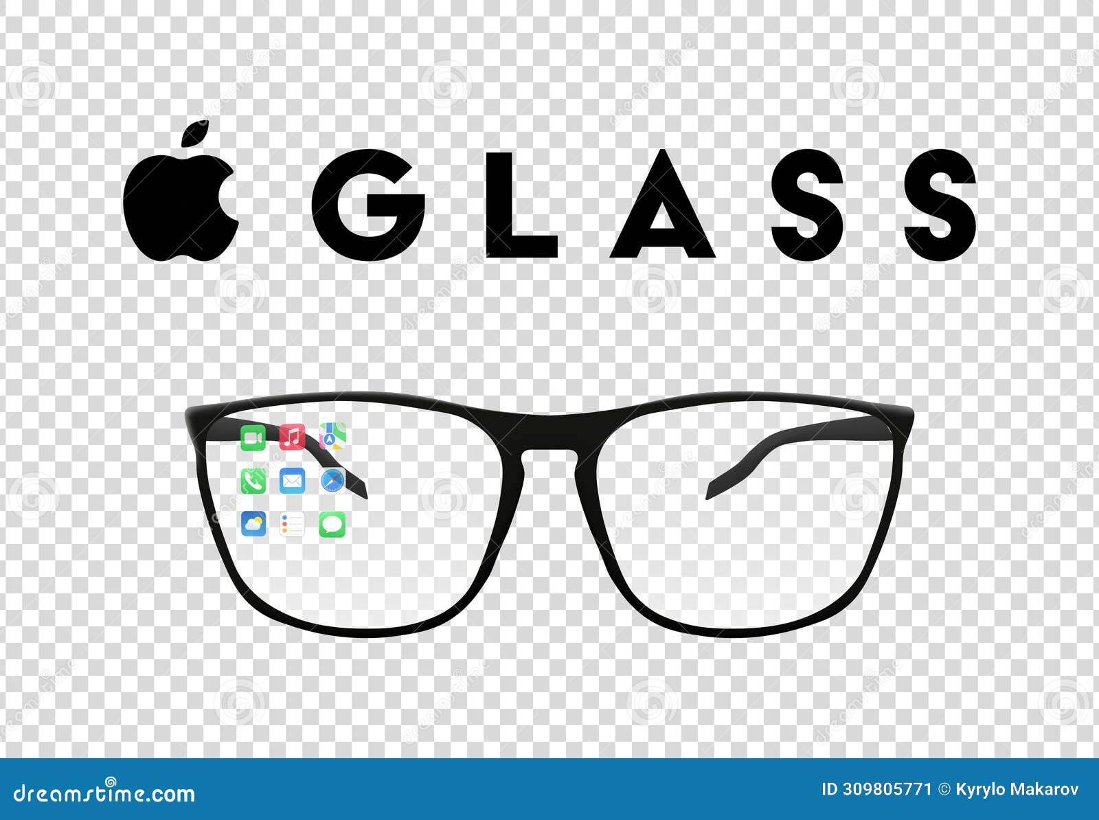 Apple Glass. Realistic Smart Glasses from Apple, Macos, Glasses with ...
