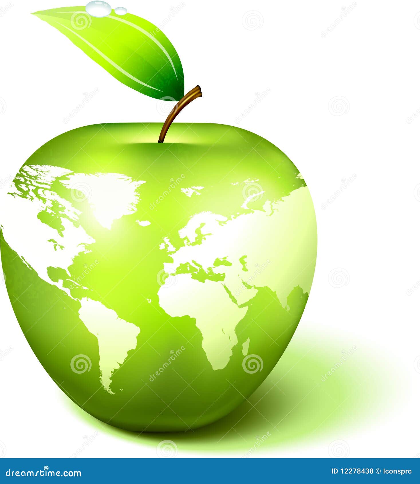 Apple Globe With World Map Vector Illustration | CartoonDealer.com ...