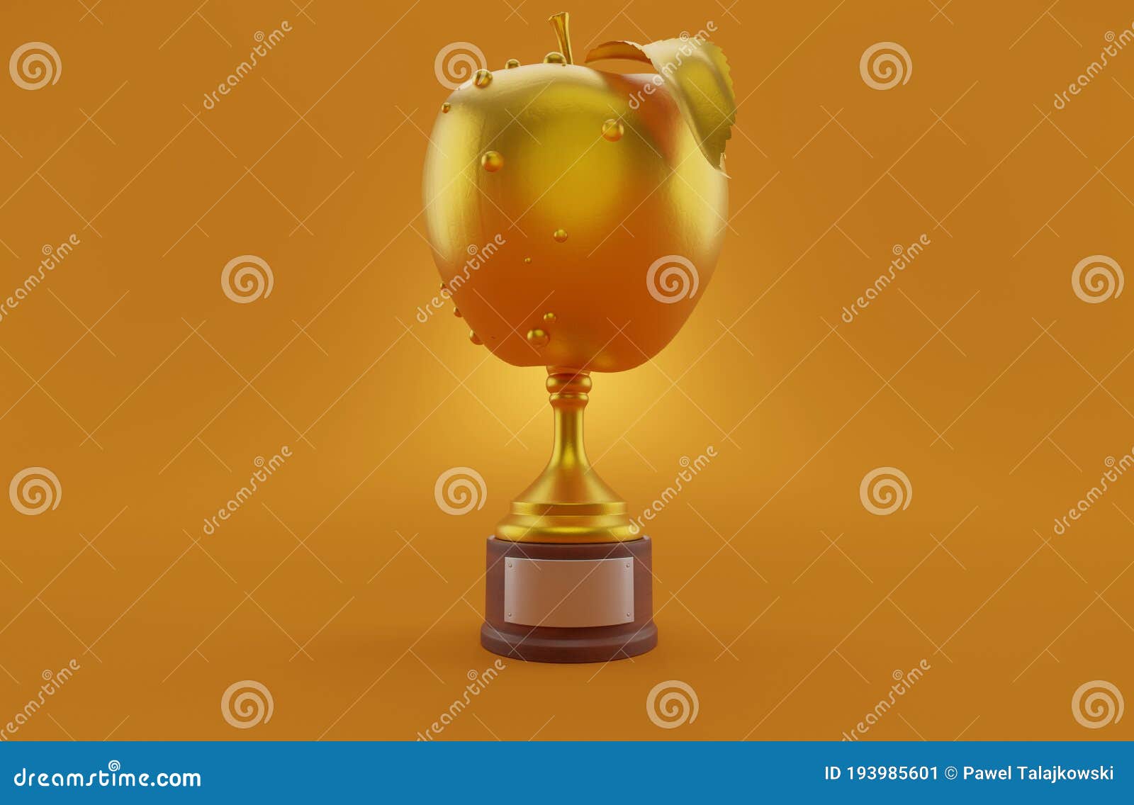 Apple golden trophy stock illustration. Illustration of award - 193985601
