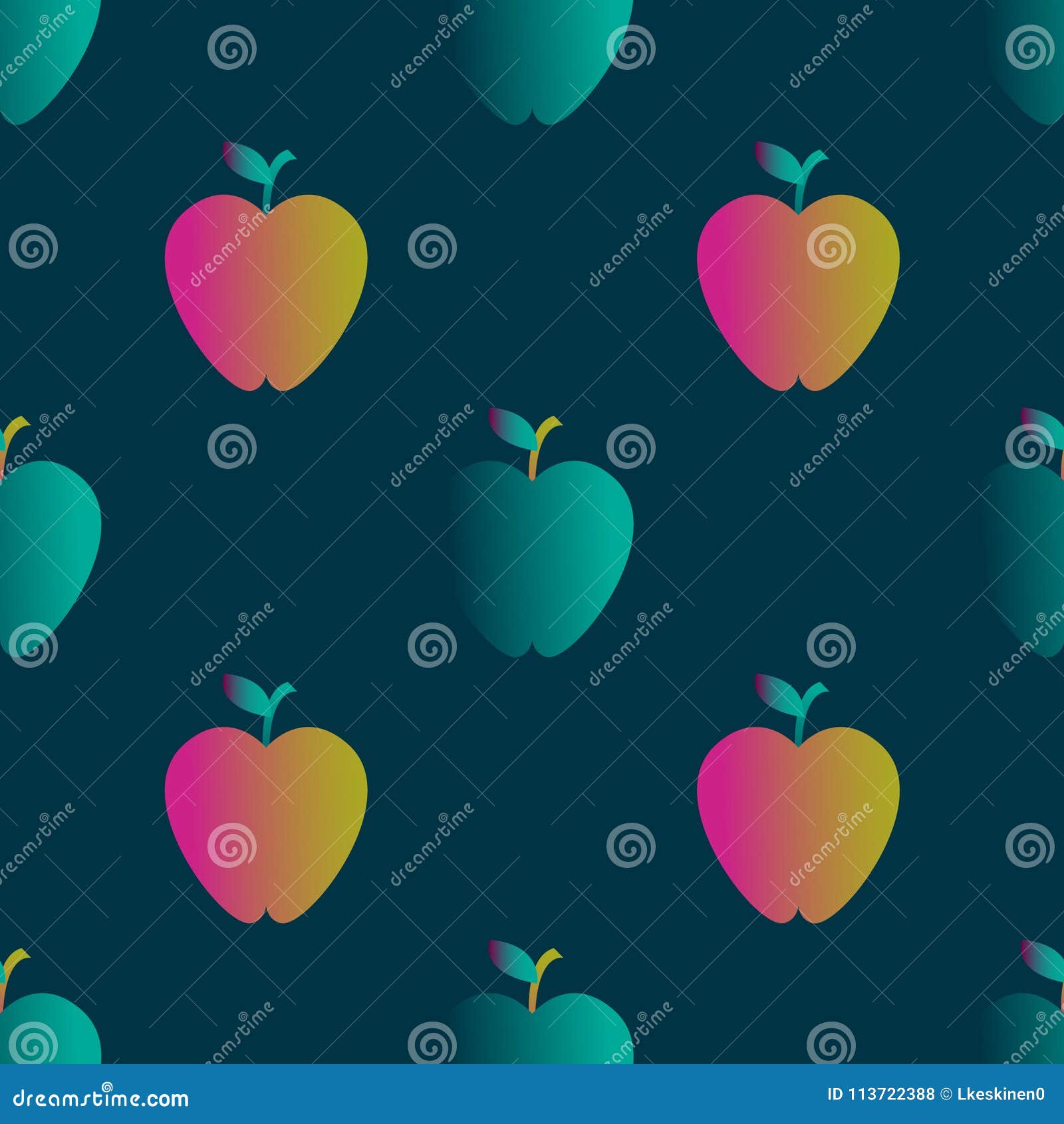 Apple Gradient Seamless Pattern Stock Vector - Illustration of pattern ...