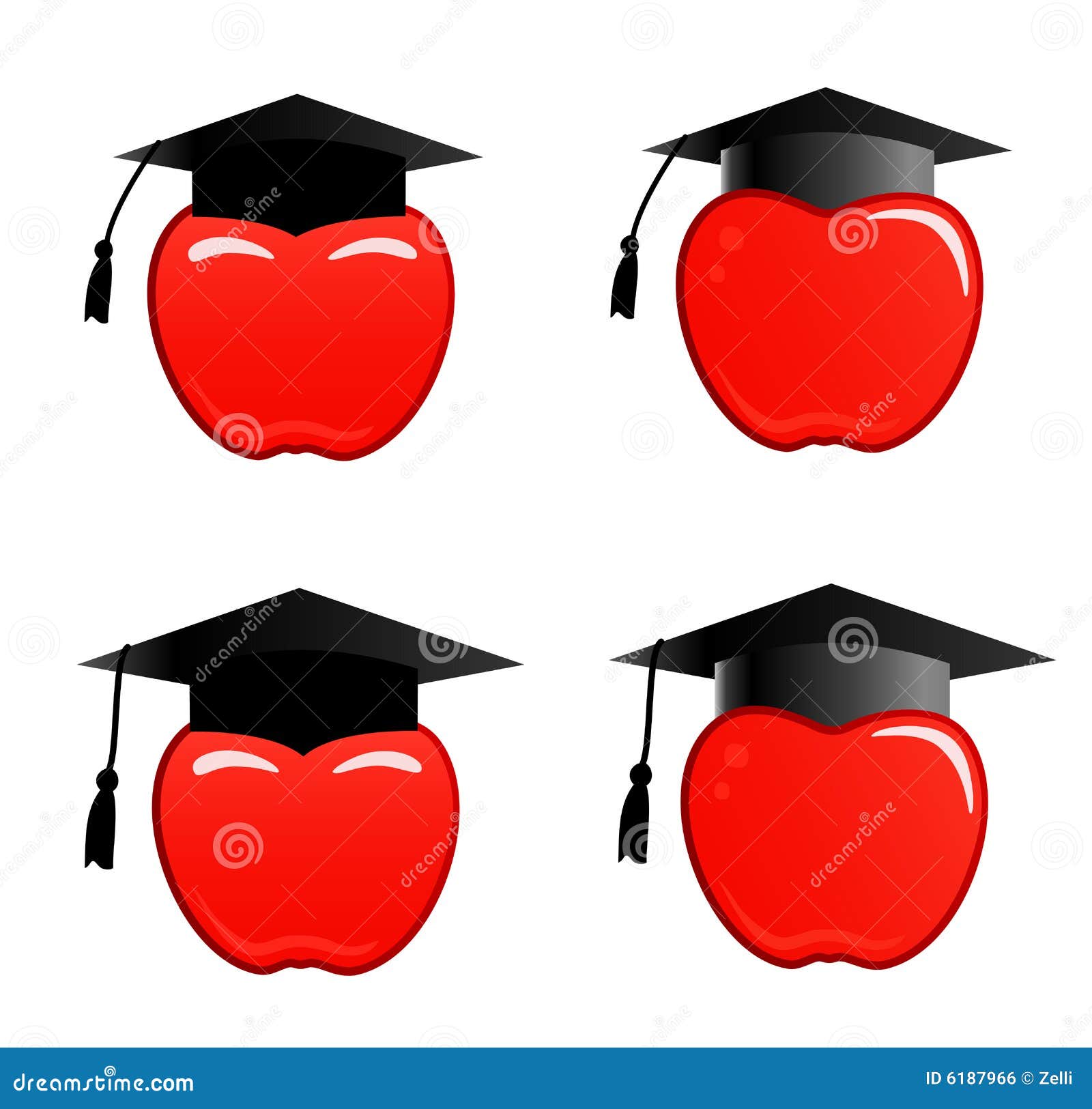 Apple in graduation cap stock vector. Illustration of awards - 6187966