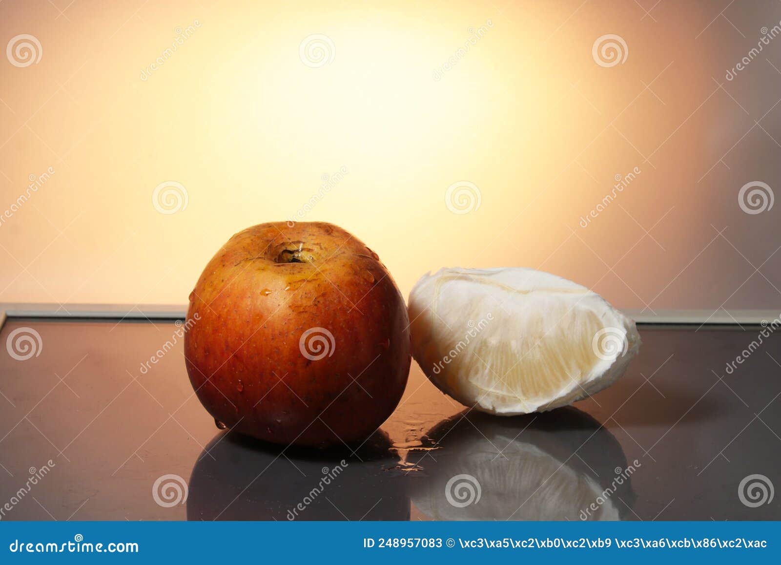 Apple and grapefruit stock image. Image of waterdrop - 248957083