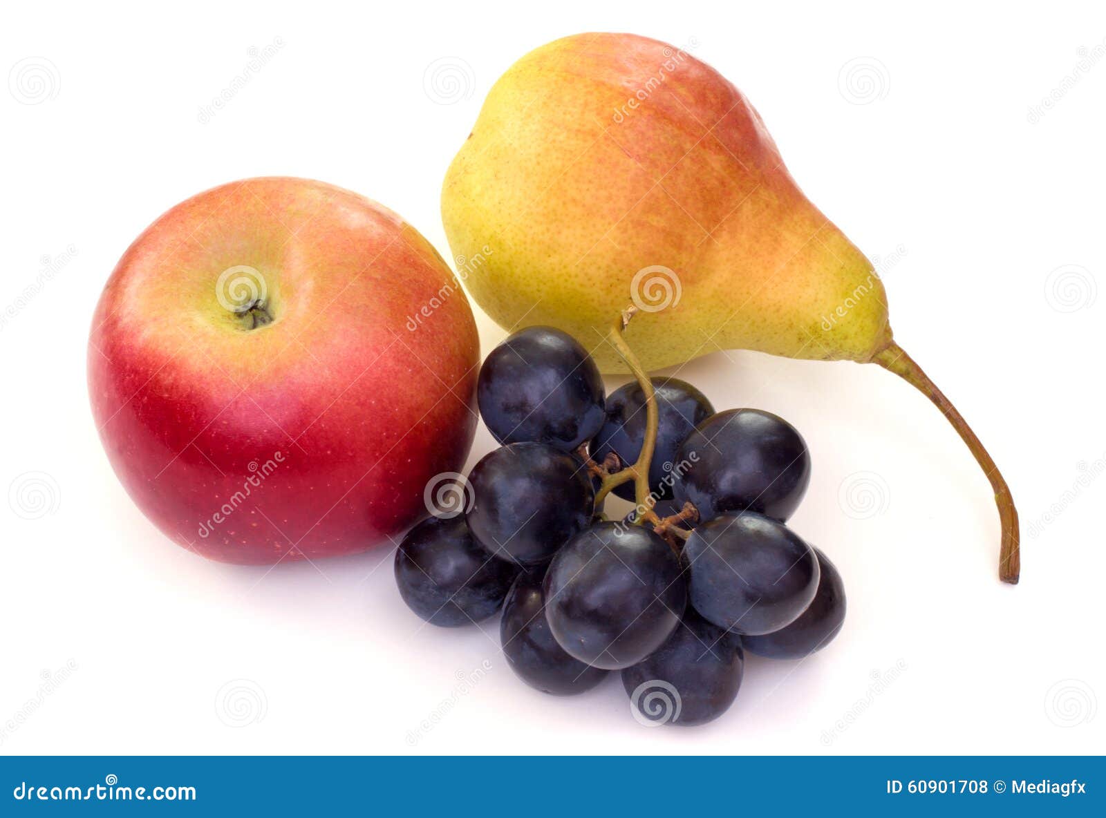 Apple, grapes and pear stock photo. Image of apple, blue - 60901708